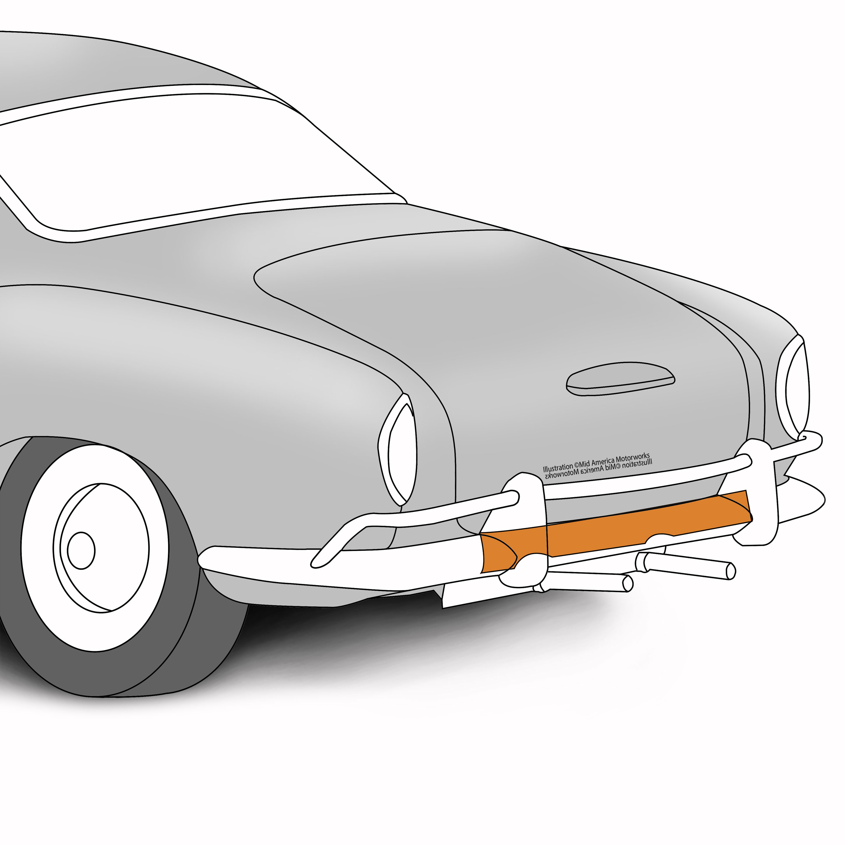 Air Cooled VW 1956-1974 Ghia Rear Apron Sheet Metal Body Panel 141404600