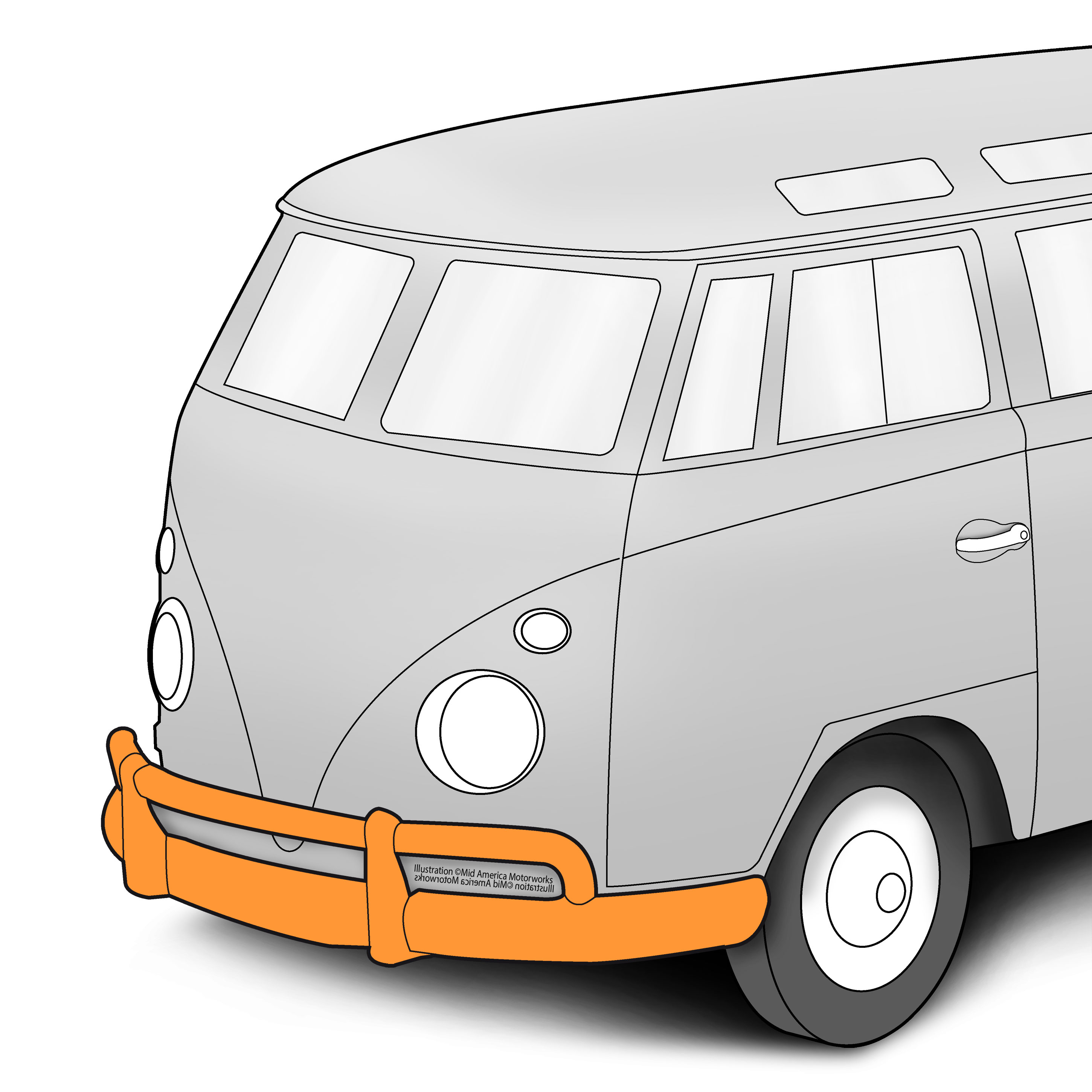 Air Cooled VW 1959-1967 Bus Front Bumper Bare Metal 213707001