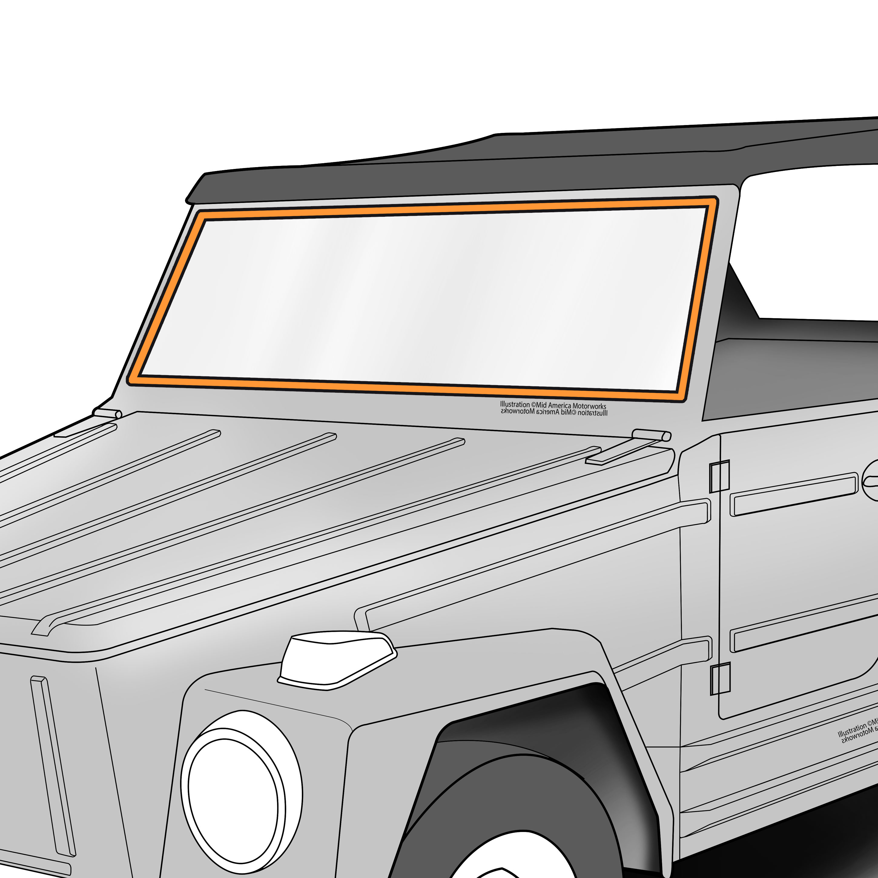 Air Cooled VW 1973-1974 Thing Windshield Seal 181845119