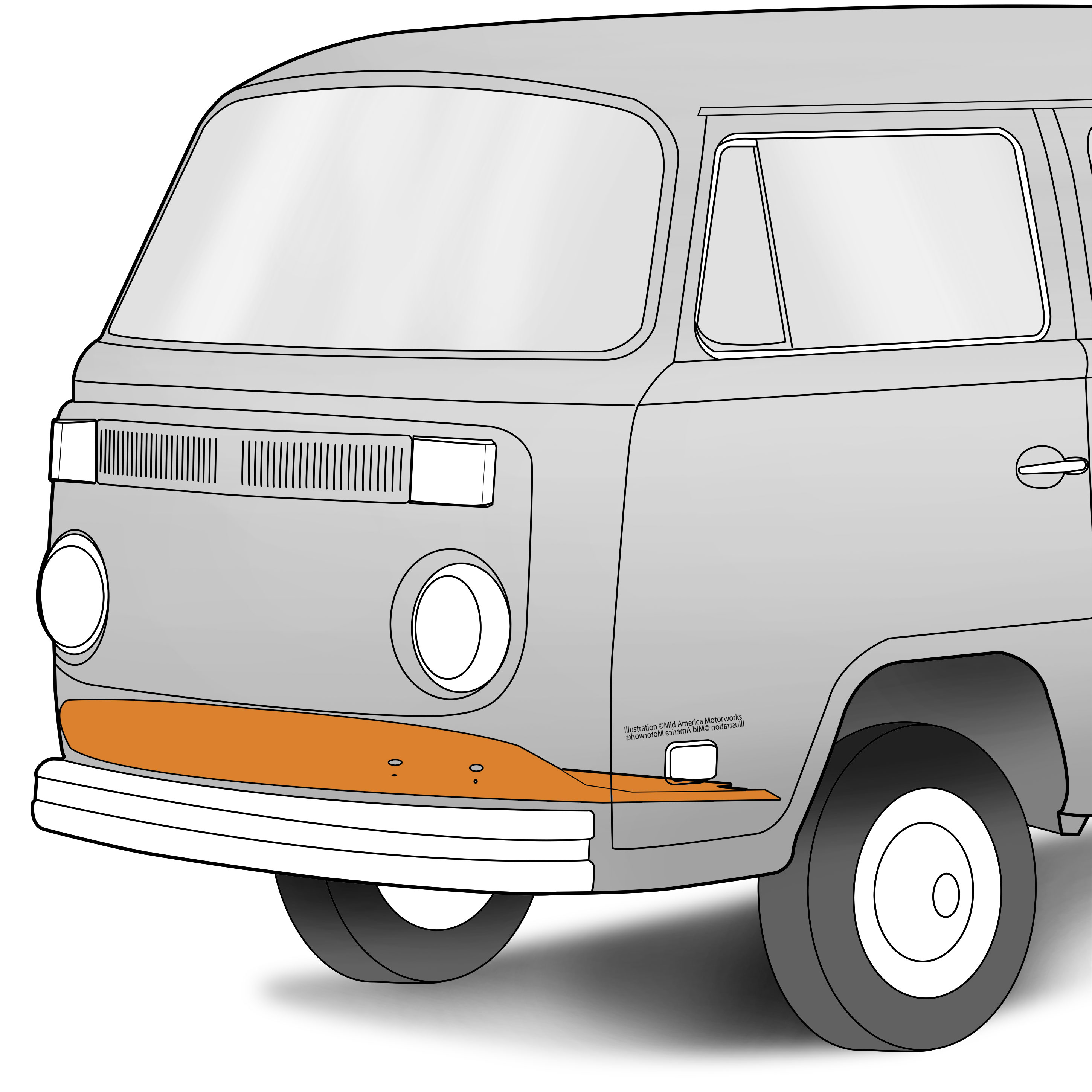 Air Cooled VW 1974-1979 Bus Floor Pan FRONT CAB Body Panel 211801051N