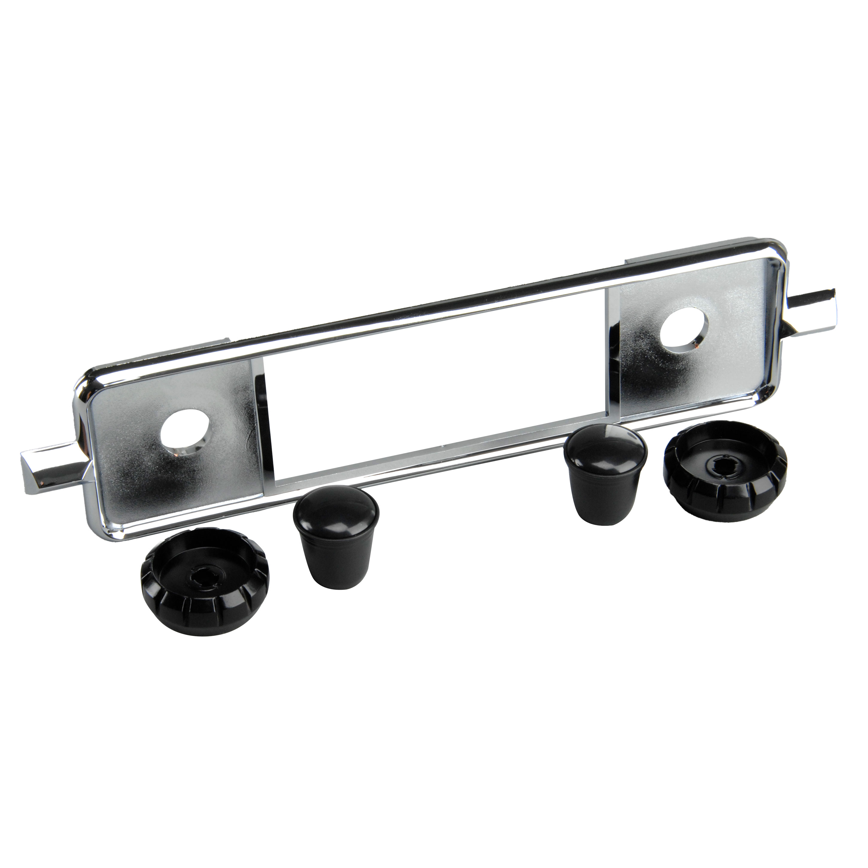 Air Cooled VW 1958-1967 Beetle Chrome Radio Faceplate & Black Knobs Kit ...