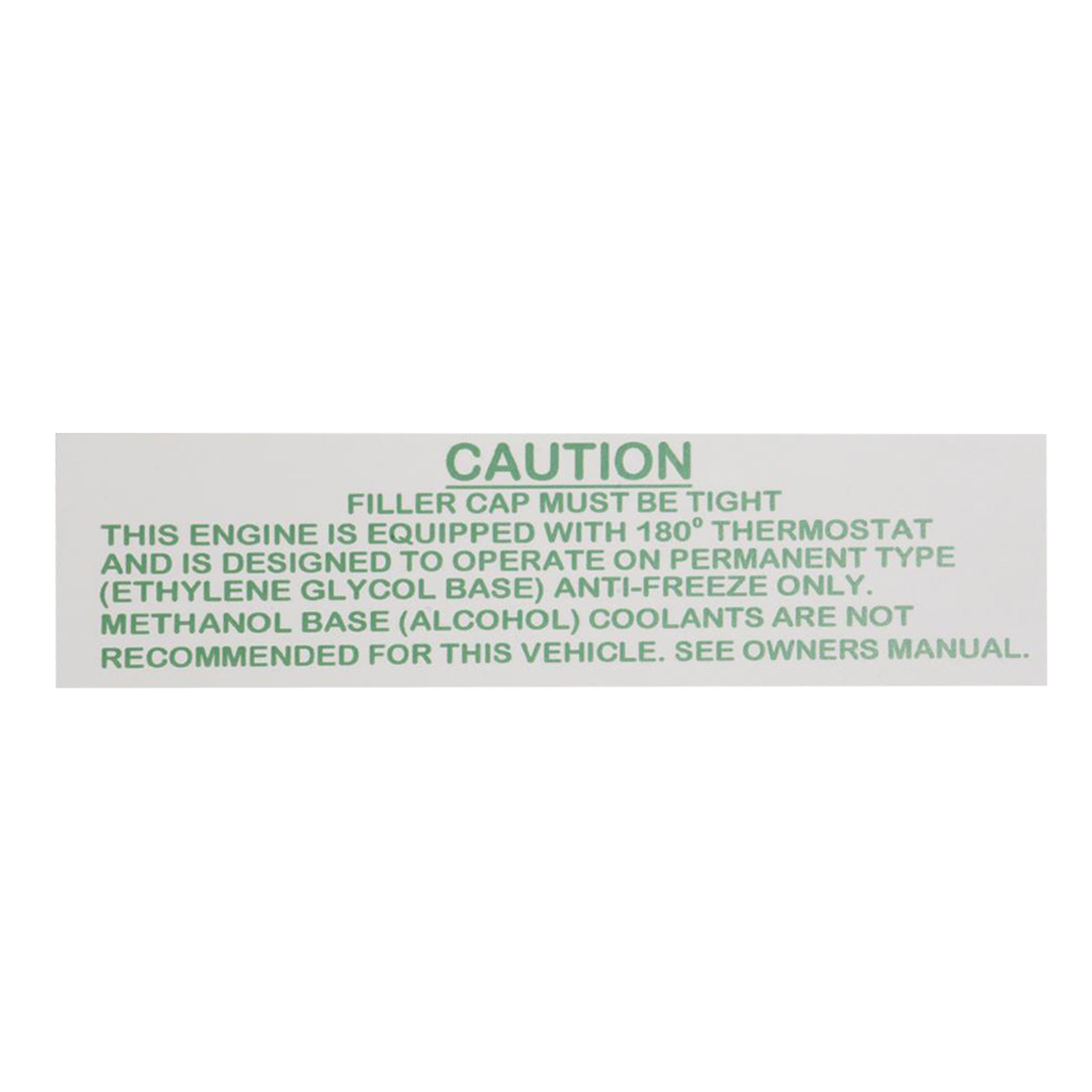 1963-1964 Corvette Early Radiator Cooling System Caution Decal