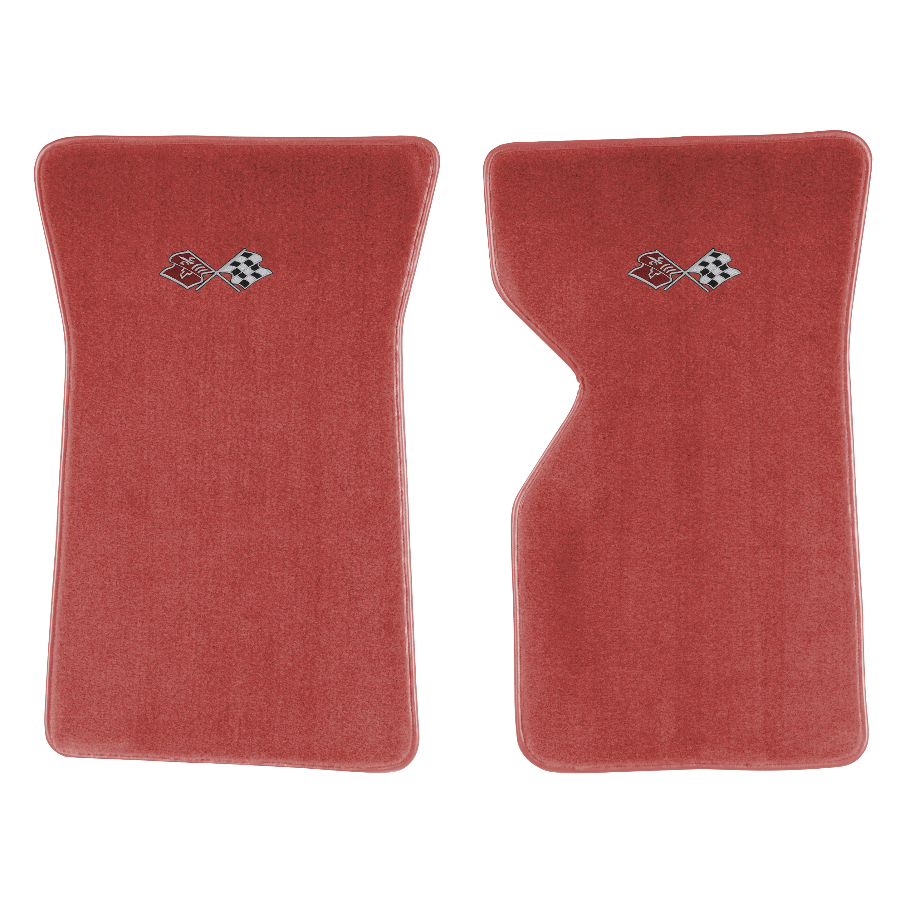 1969-1975 Corvette C3 Cut Pile Floor Mats with Crossed Flags