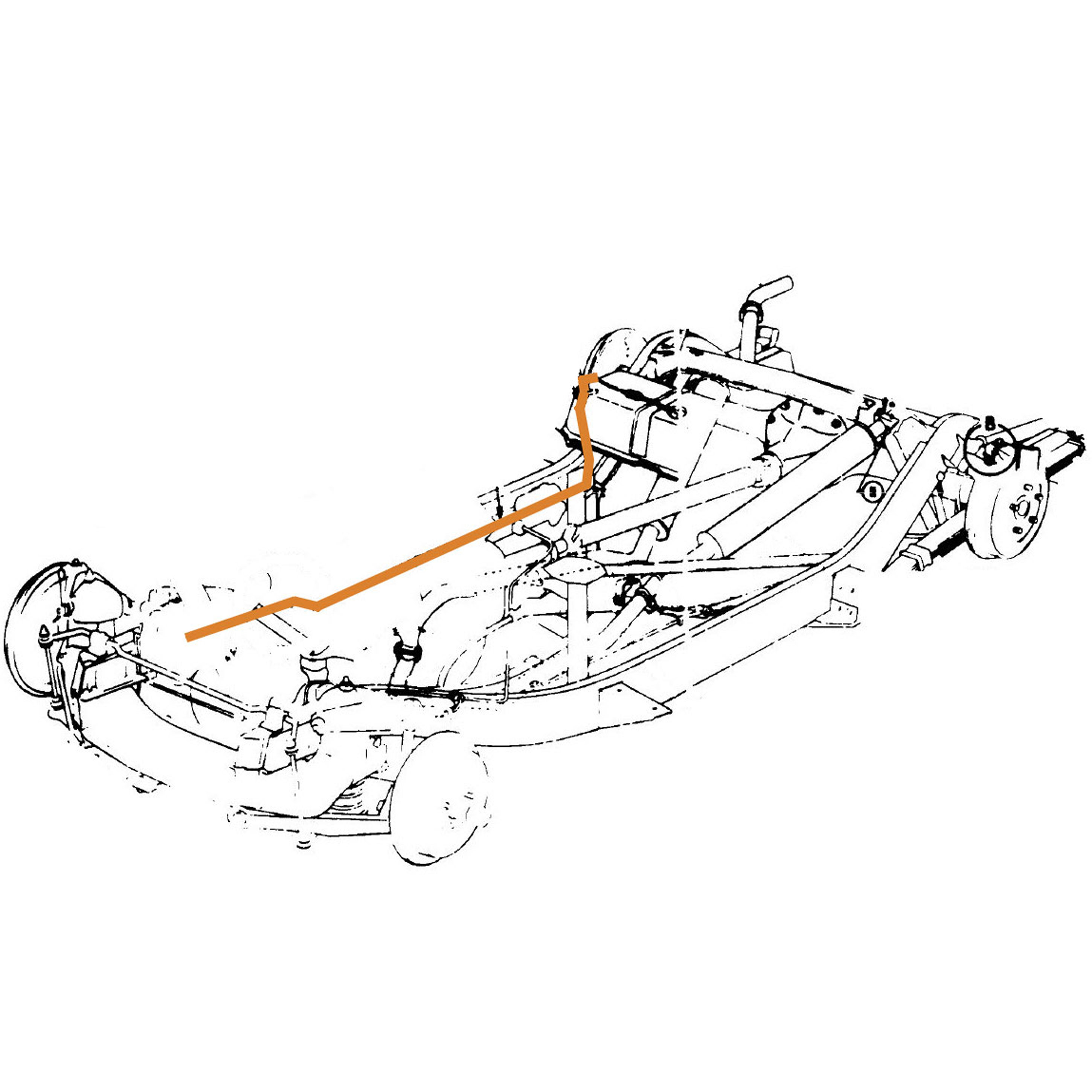 1956-1957 Corvette Fuel Line TBW Fuel Tank to Fuel Pump 3/8" Inside