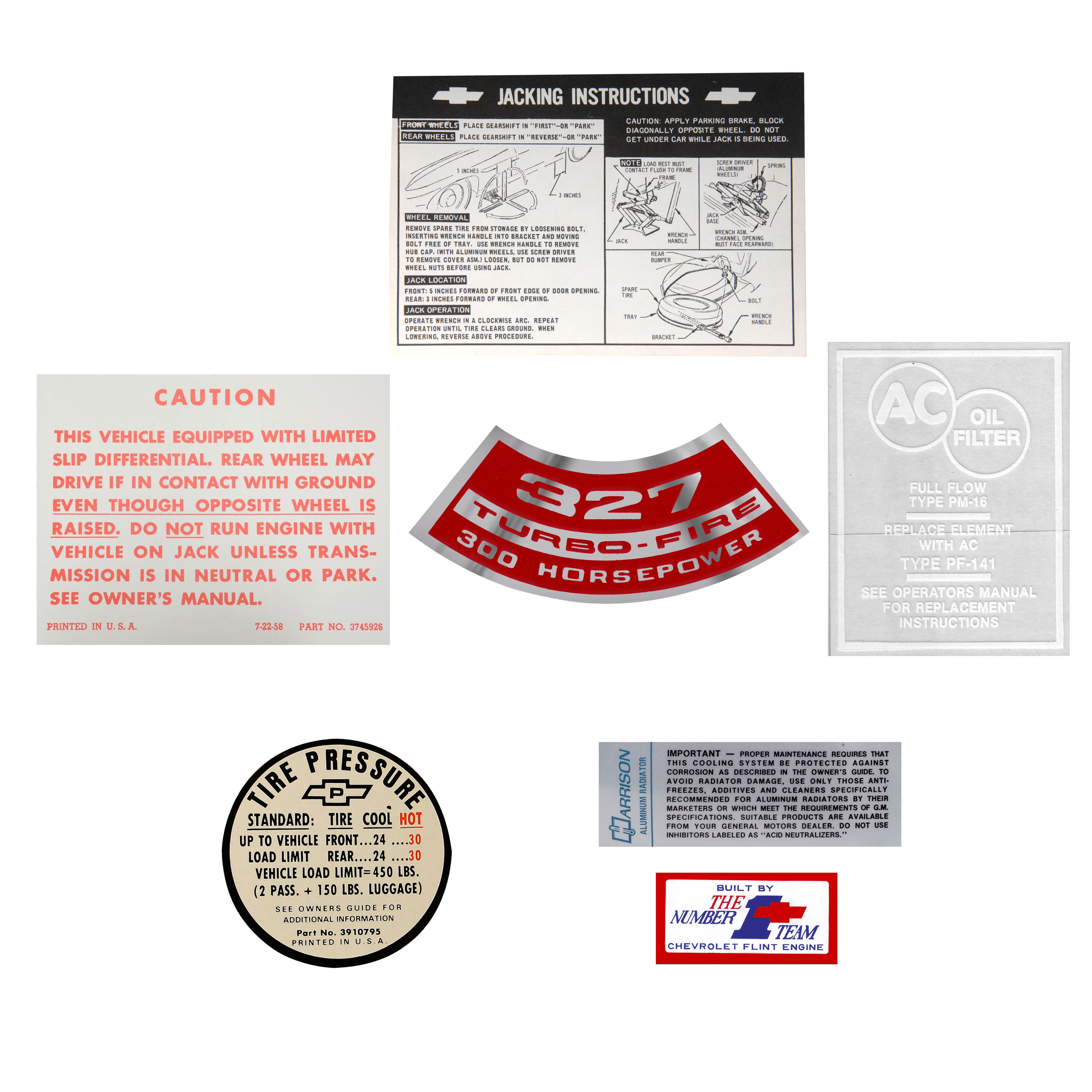 1967 Corvette C2 Restoration Decal Set - 300 Horsepower - 3745926 ...