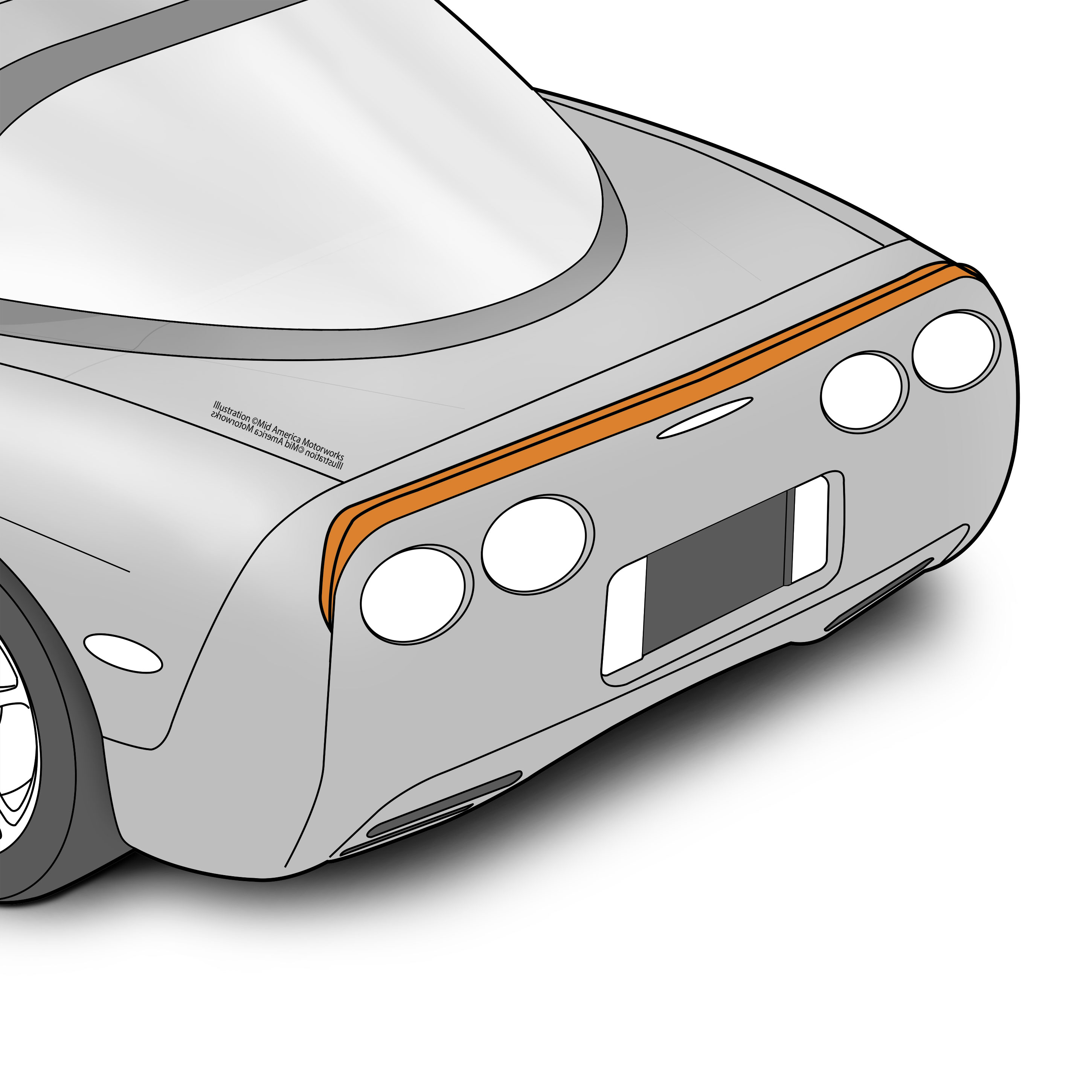 1997-2004 Corvette Rear Spoiler Low Profile Full Width Fiberglass