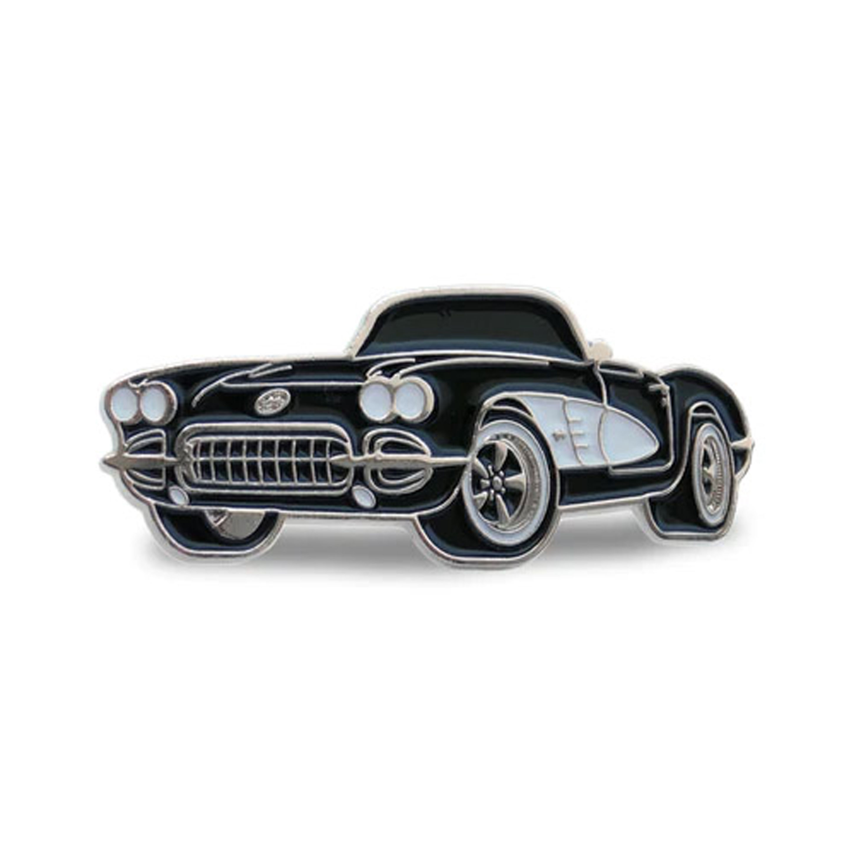 1958-1960 C1 Corvette Hat Pin Black with White Side Cove